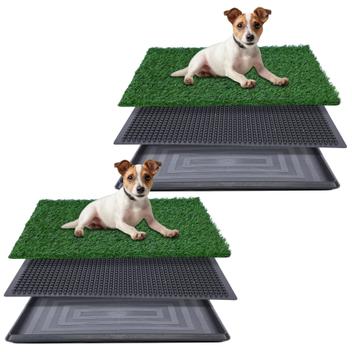 Penico de grama artificial para cães FluffyDream com bandeja de 50 x 63 ...