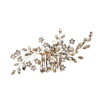 Pentes De Cabelo Florais Dourados Para Casamento, Pérolas, Strass ...