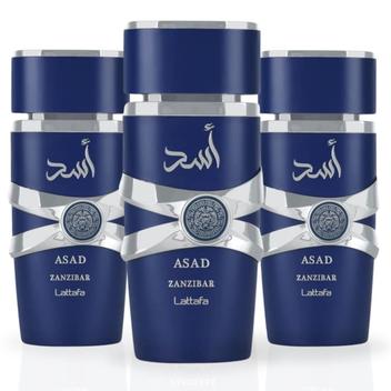 Perfume Lattafa Asad Zanzibar EDP 100ml para homens, pacote com 3 ...