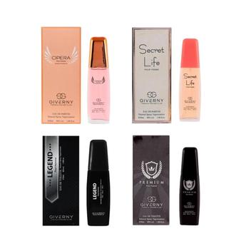 Perfumes Giverny Opera, Secret Life, Legend e Premium 30ml Kit 4 UN ...