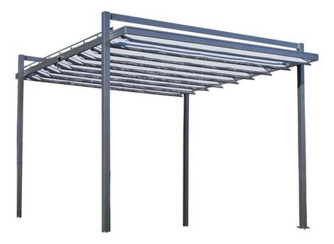 Pergolado Retrátil Alumínio E Poliester Tenda 3,5x3m - Libia - Naterial ...
