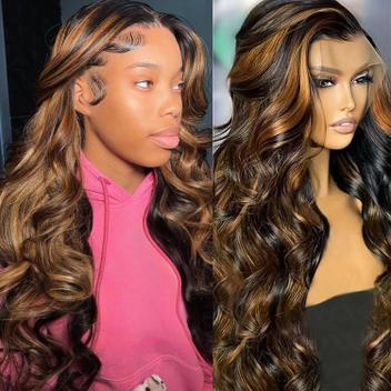 Peruca Frontal de Renda NEYQ Ombre Human Hair - 13x6, 180% de Densidade ...