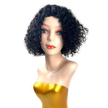 Peruca Lace Wig Curta Cabelo Humano Natural Cacheada 28 Cm - Fashion ...