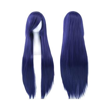 Peruca Longa Sintética Branca e Roxa - Lisa para Cosplay e Festa ...