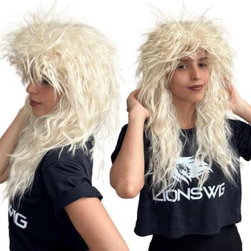 Peruca rock heavy metal anos 60 70 80 ondulada volumosa friz - LIONSWIG ...