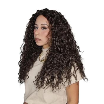 Peruca Wig Cacheada Castanho Claro 60 Cm Envio Imediato - Lace Front BH ...