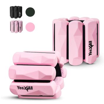 Pesos de pulso e tornozelo Yes4All, silicone ajustável, 0,5 kg, rosa ...