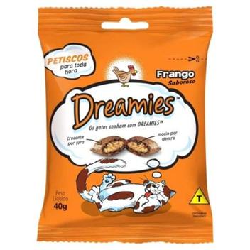 Petisco Dreamies Sache para Gatos Adultos sabor Frango - 40g - DREAMIS ...