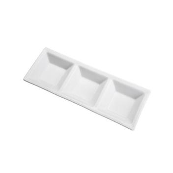 Petisqueira em porcelana 3 divisões Bon Gourmet 30x11x2,5cm ...