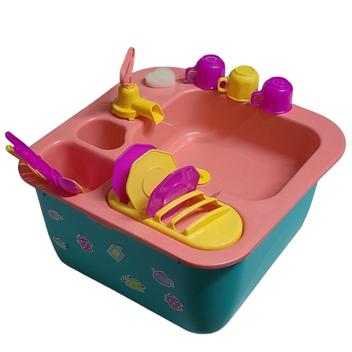 Pia infantil de cozinha Aqua Brink com acessórios 22 peças sai água ...