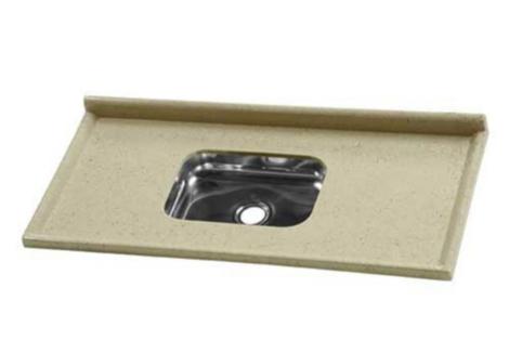 Pia Sintética com Cuba Inox, Travertino, 120x55cm A. J. Rorato - Pia de ...