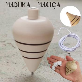 Pião brinquedo de madeira com fieira brinquedo tradicional para ...