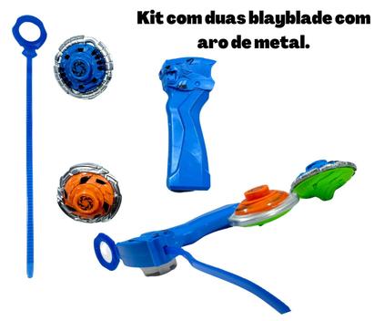 Pião metal Com Lançador De Mão c/ Beyblade - gyro extremo - Conjunto ...
