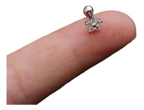 Piercing Orelha Cartilagem Helix Tragus Fl Ouro Mini Flor - De Castro joias - Piercing ...