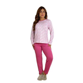 Pijama Feminino Estampado Manga Comprida Outono Inverno - FEMINNITA ...