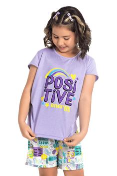 Pijama Juvenil Feminino Lilás e Short - Izitex - Short Esportivo ...