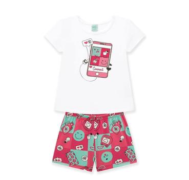 Pijama Kyly 100% algodão com shorts brilha no escuro feminino - Pijama ...