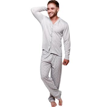 Pijama Masculino Aberto Americano Manga Longa Calça Inverno - SOPHIA ...