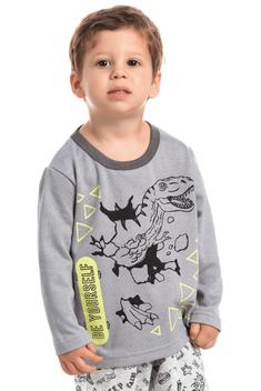 Pijama Menino Grafite com Dinossauros - Izitex - Pijama Masculino ...