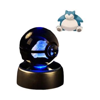 Pikachu Gengar Mew Mewtwo 3D Crystal Ball Lamp Base Pokeball Figurinhas ...