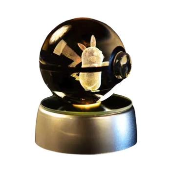Pikachu Gengar Mew Mewtwo 3D Crystal Ball Lamp Base Pokeball Figurinhas ...