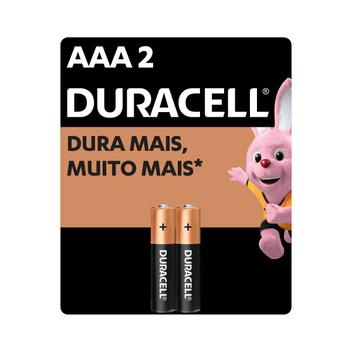 Pilha Alcalina AAA Duracell Bateria 3A Palito 2 unidades - Pilhas ...