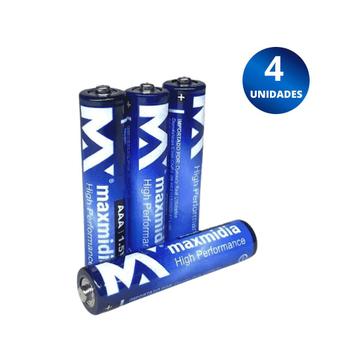 Pilha avulsa pequena aa 4 unidades maxmidia boa duração - Pilhas ...