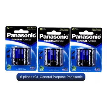 Pilha C Média Parasonic General Purpose 6 pilhas - Pilhas - Magazine Luiza