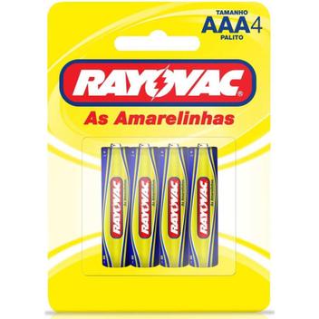 Pilha de Zinco Palito AAA Rayovac - Blister com 4 Unidades - Pilhas ...