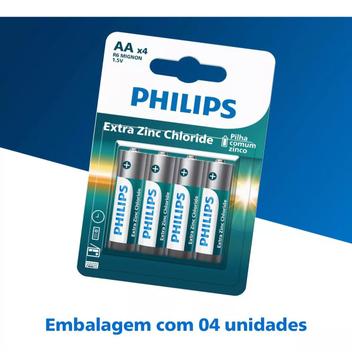 Pilhas AA Comum PHILIPS / C/4 - Pilhas - Magazine Luiza