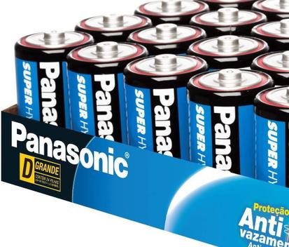 Pilhas D Grande Panasonic Zinco LR20 C/24 Pilhas Anti-vazamento Bandeja ...