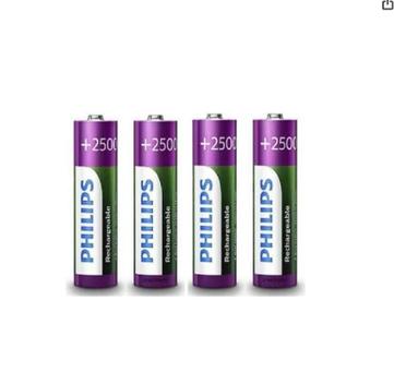 Pilhas Philips Recarregáveis Aa 2500 Mah Recarregável com 4 unidades ...