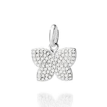 Pingente rommanel feminino prata 925 borboleta cravejada pedra zircônia ...