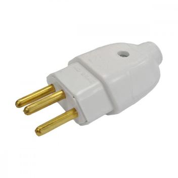 Pino Macho Flp 2 Polos+Terra 10A. Branco - Kit C/10 Peca - Plugs e ...