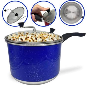 Pipoqueira N20 Azul Alumínio com Tampa de Vidro 4 Litros - Aluminio AMJ ...