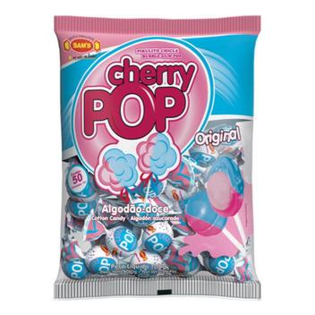 Pirulito Cherry Pop Algodão Doce Recheio Chiclete c/50 - Sams ...