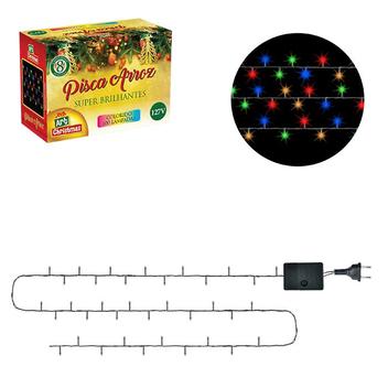 Pisca Arroz Super Brilhante Color 100L 4,2M 127V -ART CHRISTMAS - Pisca ...