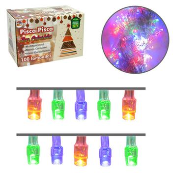 Pisca Pisca Led Colorido 100 lampadas 110V 8 Funções Natal - NATALKASA ...