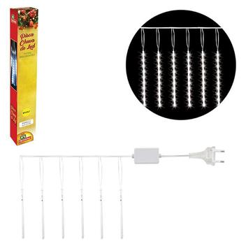 Pisca pisca natalino chuva 160 leds branco frio 8 tubos 2,5m bivolt ...