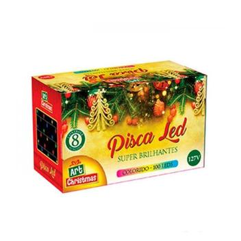 Pisca Super Brilhante Com 100 Leds Colorido-ART CHRISTMAS - ARTESANAL ...