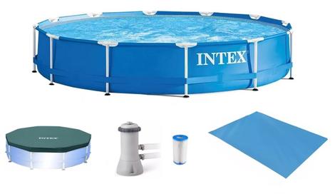 Piscina Intex 7000 litros estrutural com Bomba Filtro 220v Capa e FORRO ...