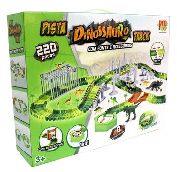 Pista Dinossauro Track Trilha Maluca Infantil 220 Peças - Dm Toys ...