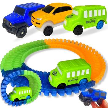 Pista Gigante Montável Com 3 Carrinho Com Luz Loop Maluco - Europio ...