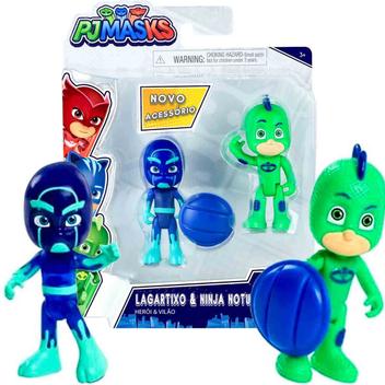 PJ Masks Mini Bonecos Ninja Noturno e Lagartixo - Herói e Vilão ...