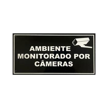 Placa 10x20cm em Alumínio Ambiente Monitorado por Câmeras - SHOP PLACAS ...