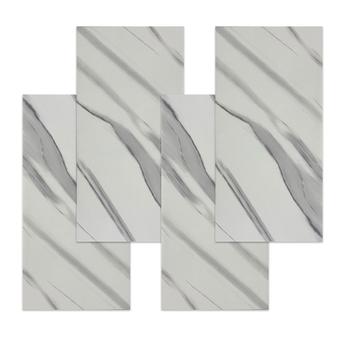 Placa Autocolante Vinílica Parede 3D Adesivo Mármore Carrara 1M2 ...