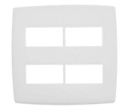 Placa branca 4x4 2+2 postos separ 618 plus - pial - Espelho / Placa de Tomada e Interruptor ...