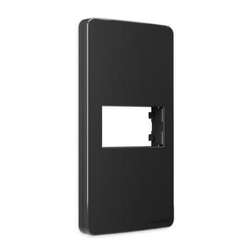 Placa com Suporte p/ Condulete 1" 1p Sleek Preto MarGirius - Condulete ...