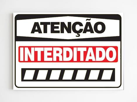 Placa de aviso atenção interditado mdf sinalização 20x29 a4 - Genérico ...
