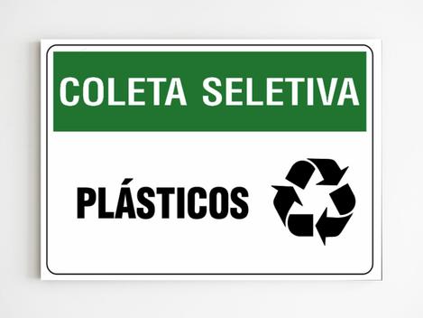 Placa de aviso coleta seletiva plásticos mdf a4 reclicagem - Genérico ...